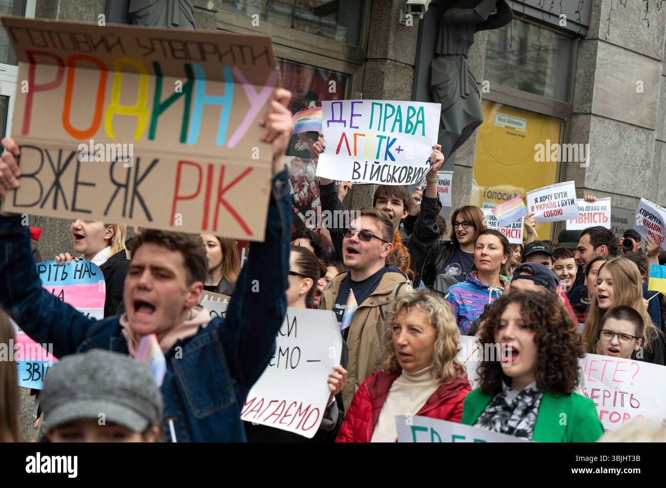 Demonstrators take to the streets during the KyivPride Equality March ...