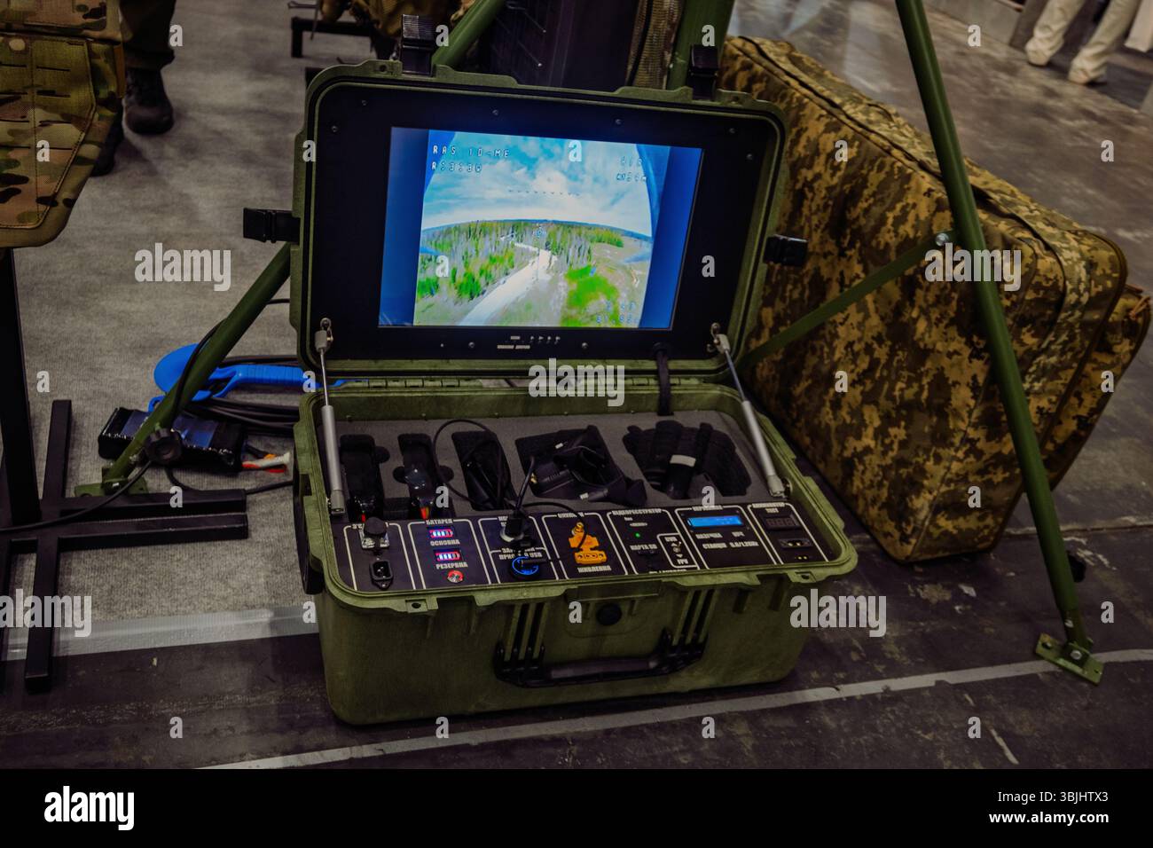 Advanced Portable Military Command Center Equipped with Cutting-Edge Drone Control Systems and ...