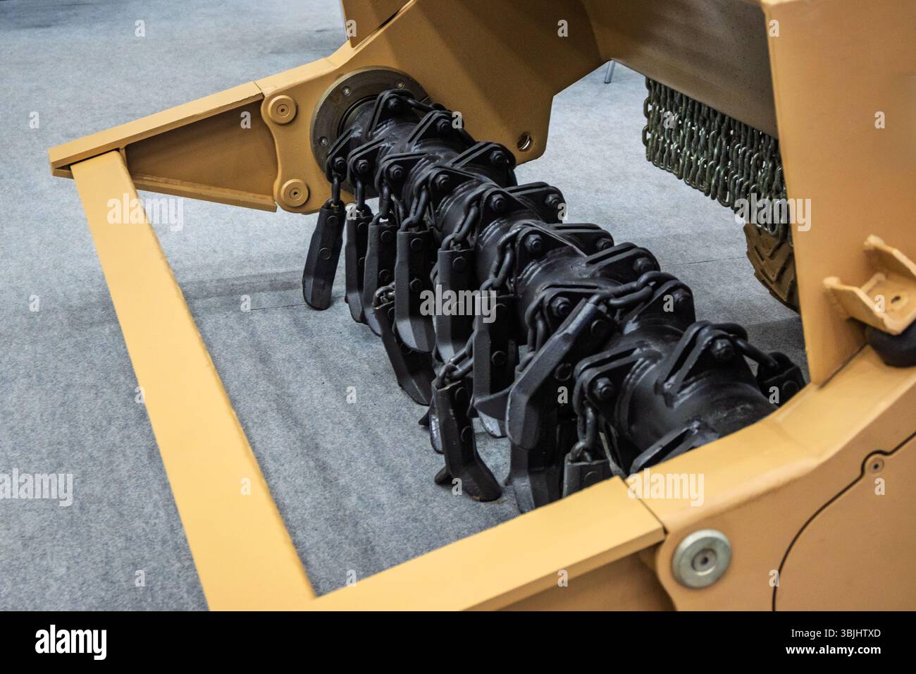 Military demining equipment with flail system for landmine clearance ...