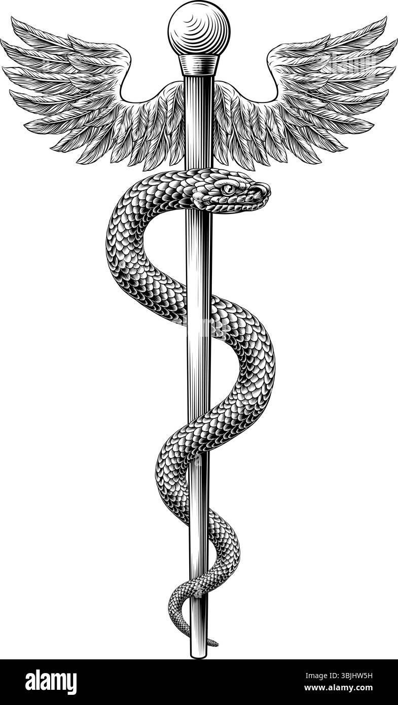 Rod of Asclepius Caduceus Medical Doctor Symbol Stock Vector Image ...