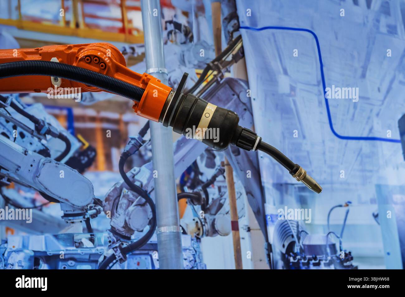 Automated Welding Robot Arm Precision in Manufacturing Process ...