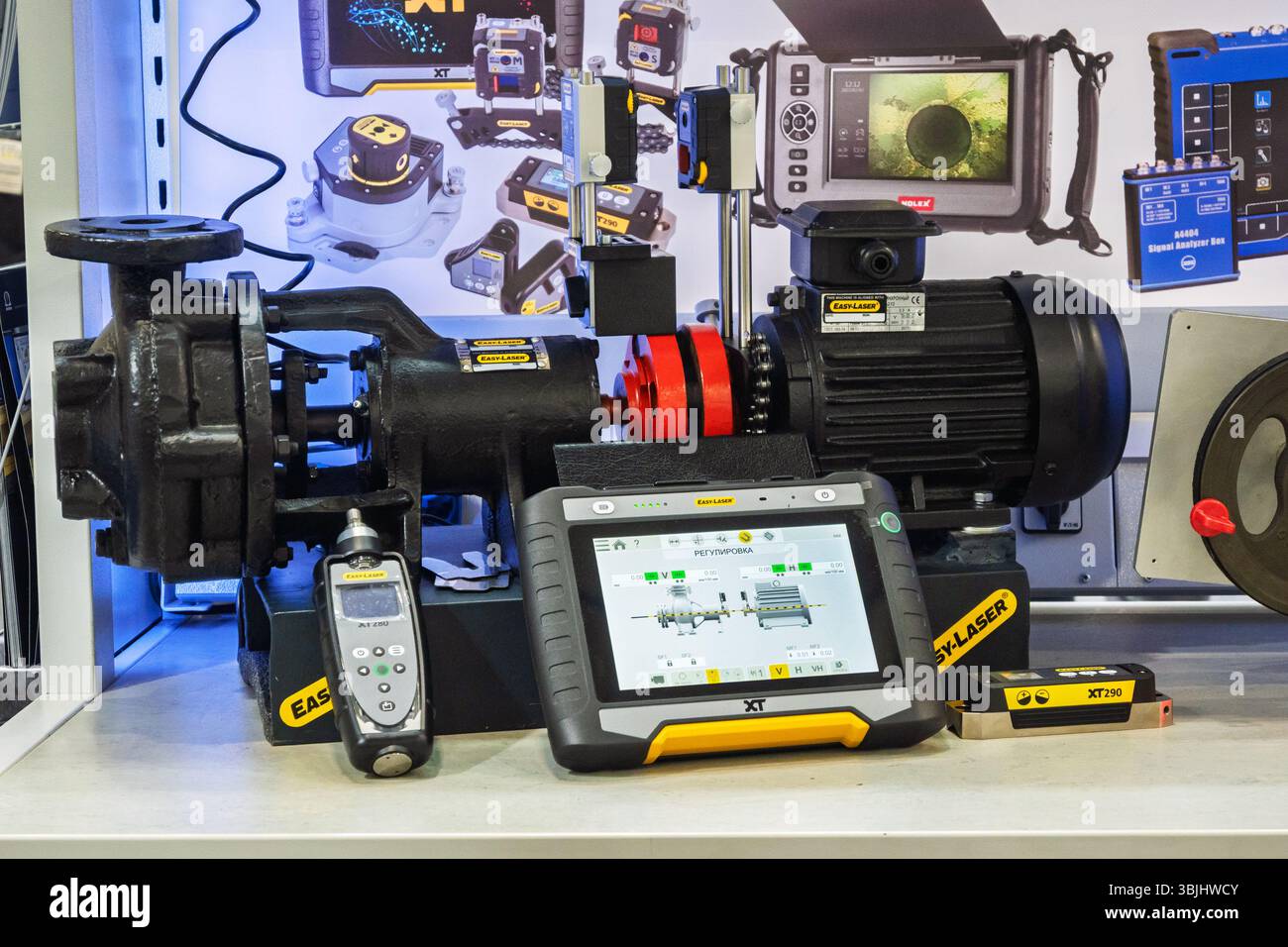 Ukraine, Kyiv - May, 27, 2025:Professional laser shaft alignment ...