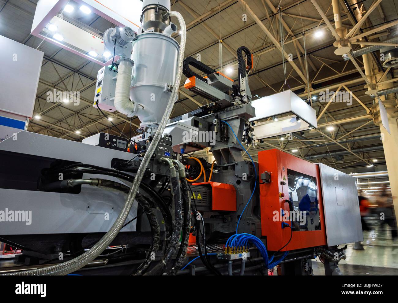 Plastic Injection Molding Machine Automated Molding Cell Stock Photo ...