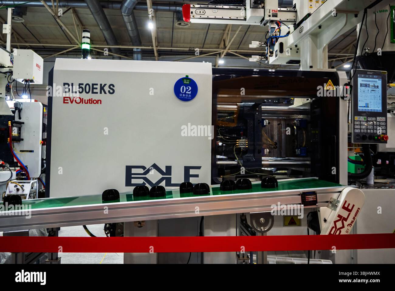 Ukraine, Kyiv - May, 27, 2025:Industrial injection molding machine on a ...