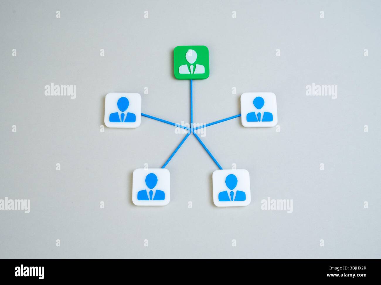 A team of people with a star topology hierarchy. Teamwork. Joining forces. Collaborative ...