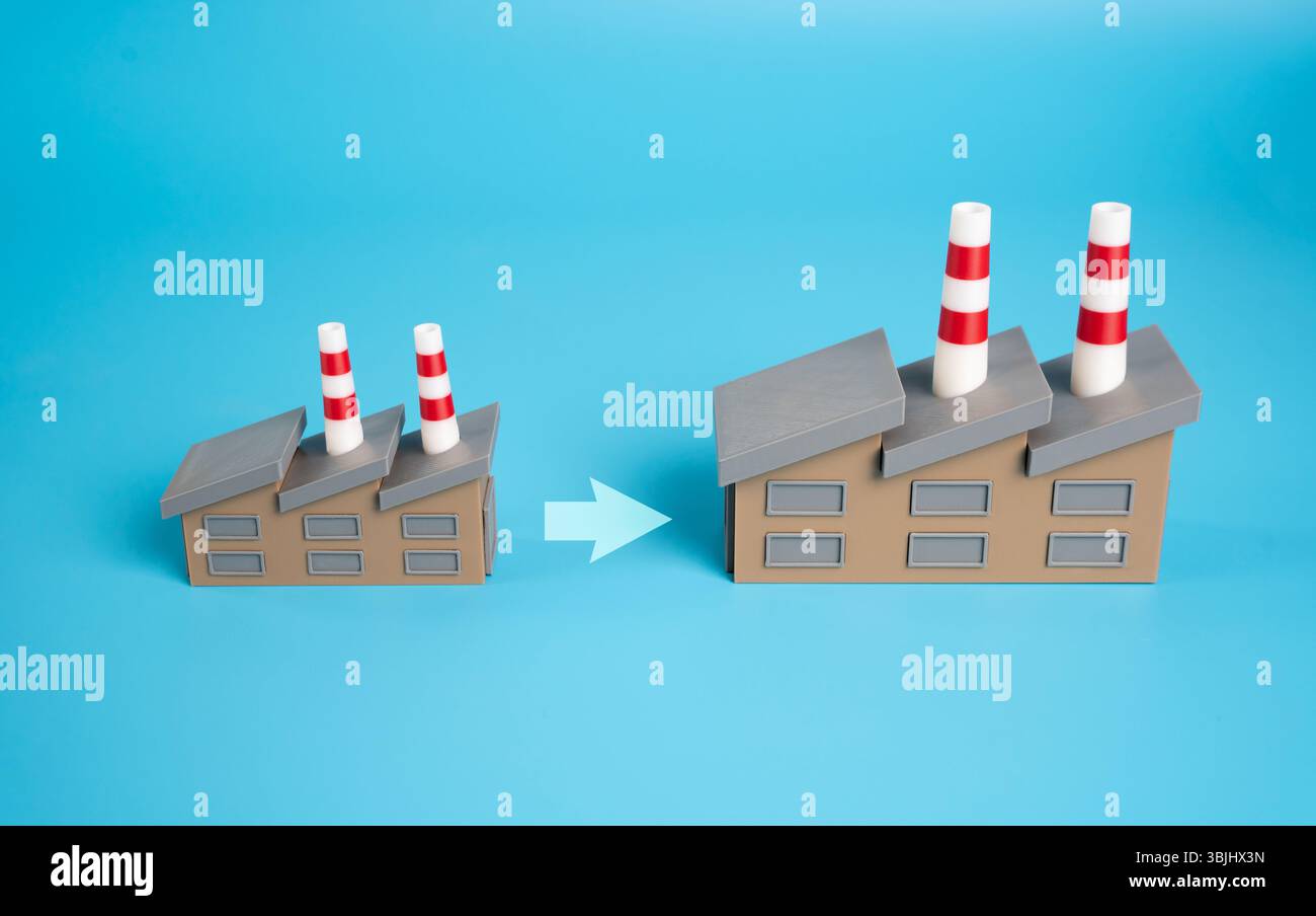 Growth and expansion of the factory. Investments in an industrial ...