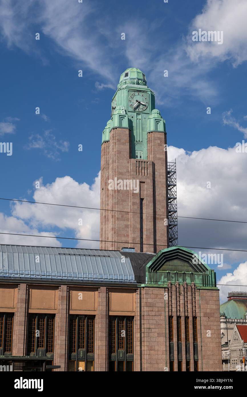 Clock Tower of Helsinki Central Station in Helsinki, Finland Stock ...