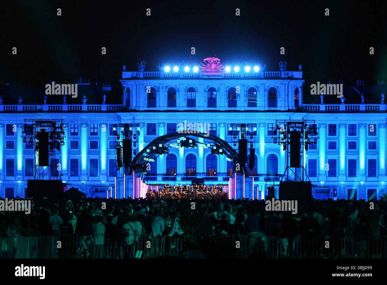 The Vienna Philharmonic Orchestra performs on stage during the Summer ...