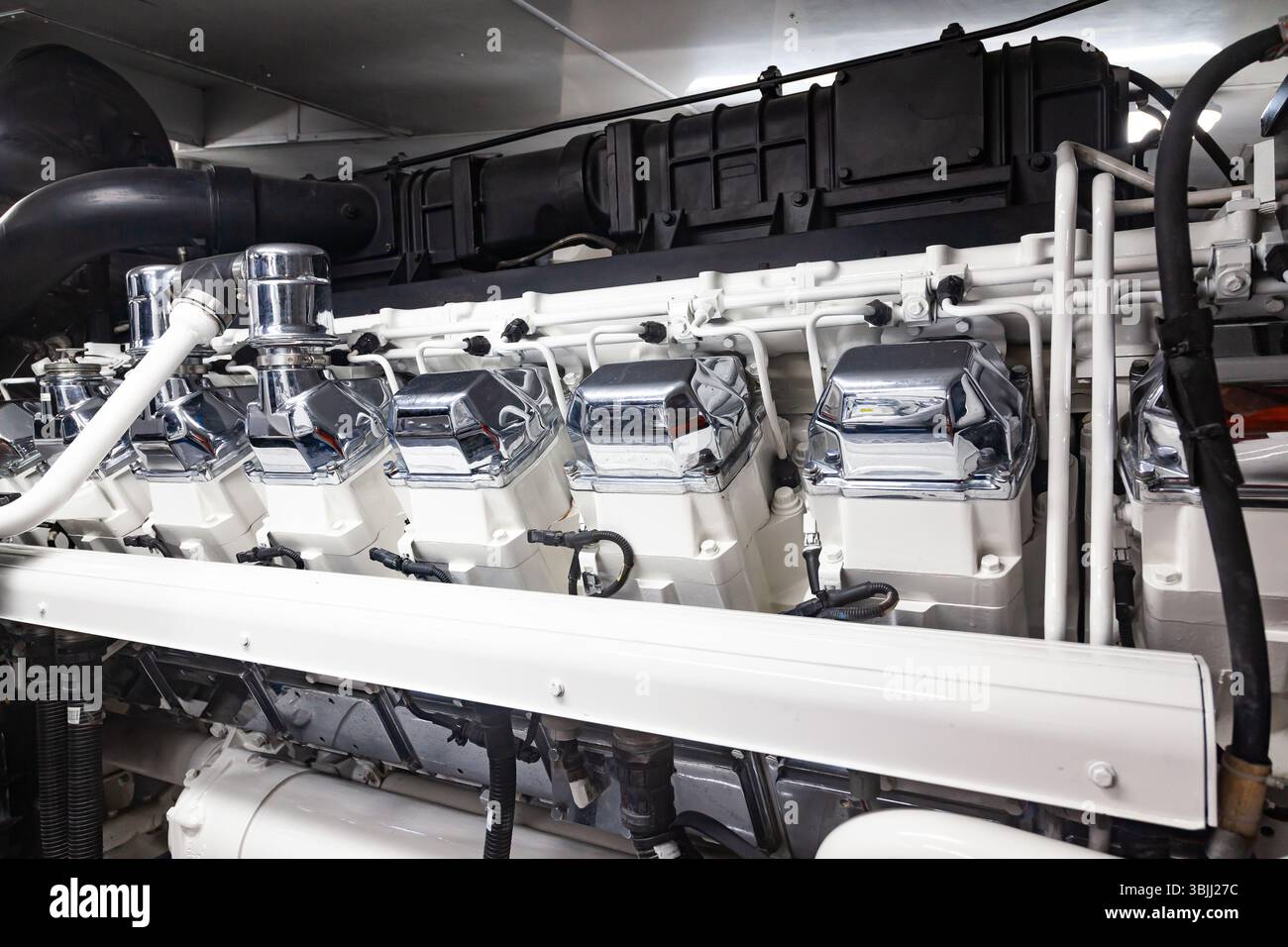 Marine engine installed inside a luxury yacht Stock Photo - Alamy