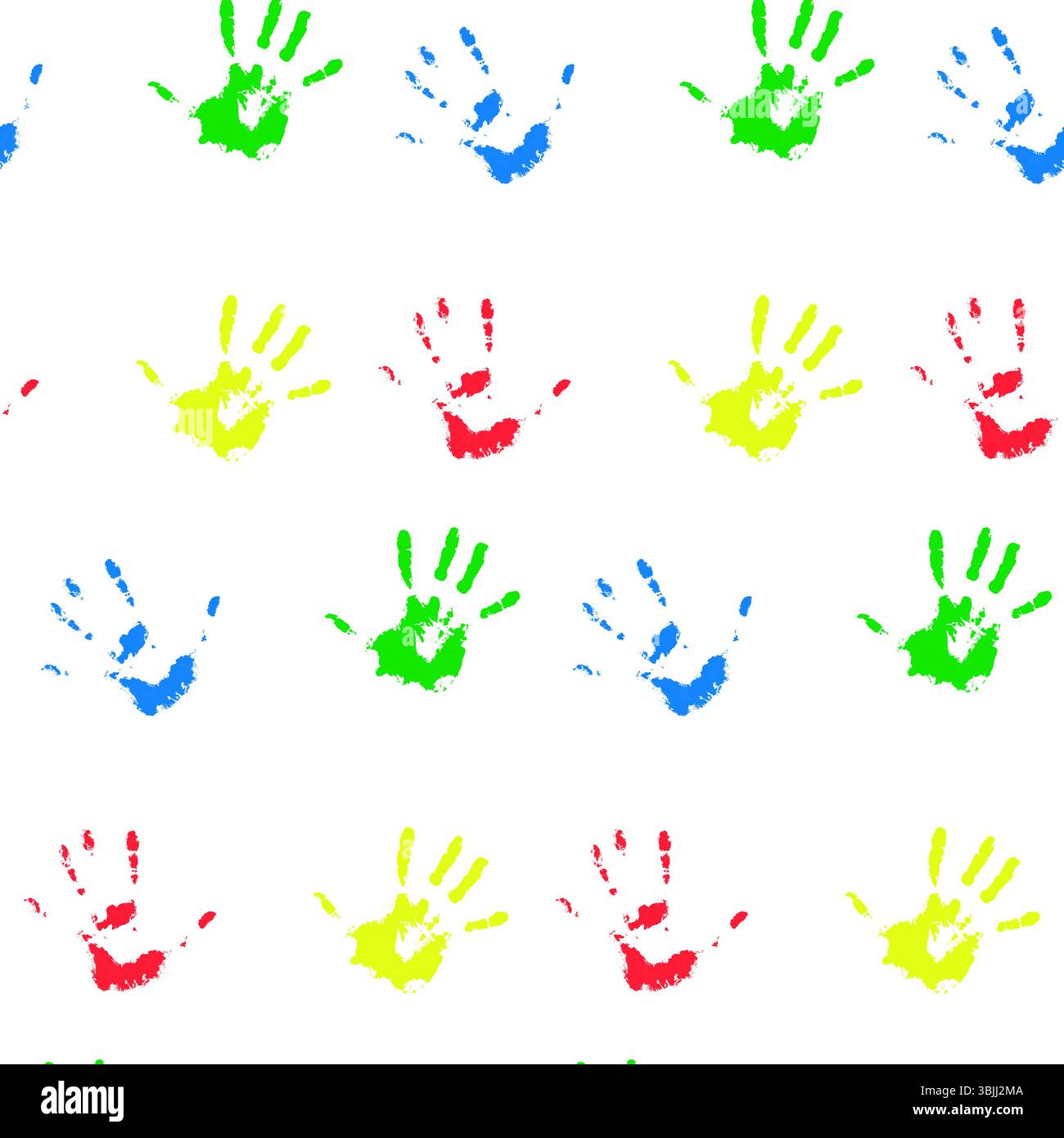 Colored pattern with kids hands palm, children hands palm, fingerprints ...