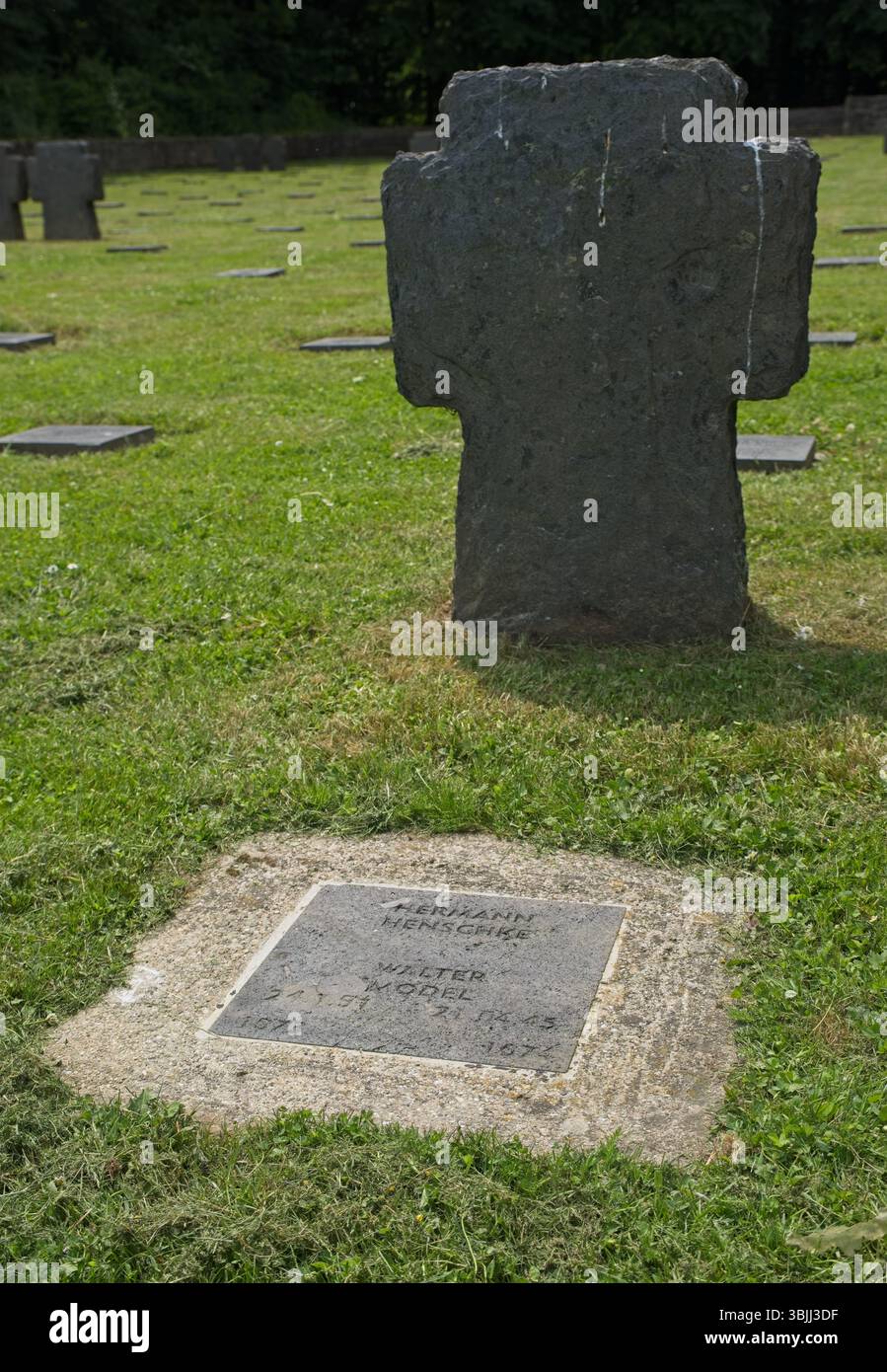 Hurtgenwald, Germany - Jun 4, 2025: The Vossenack cemetery contains ...