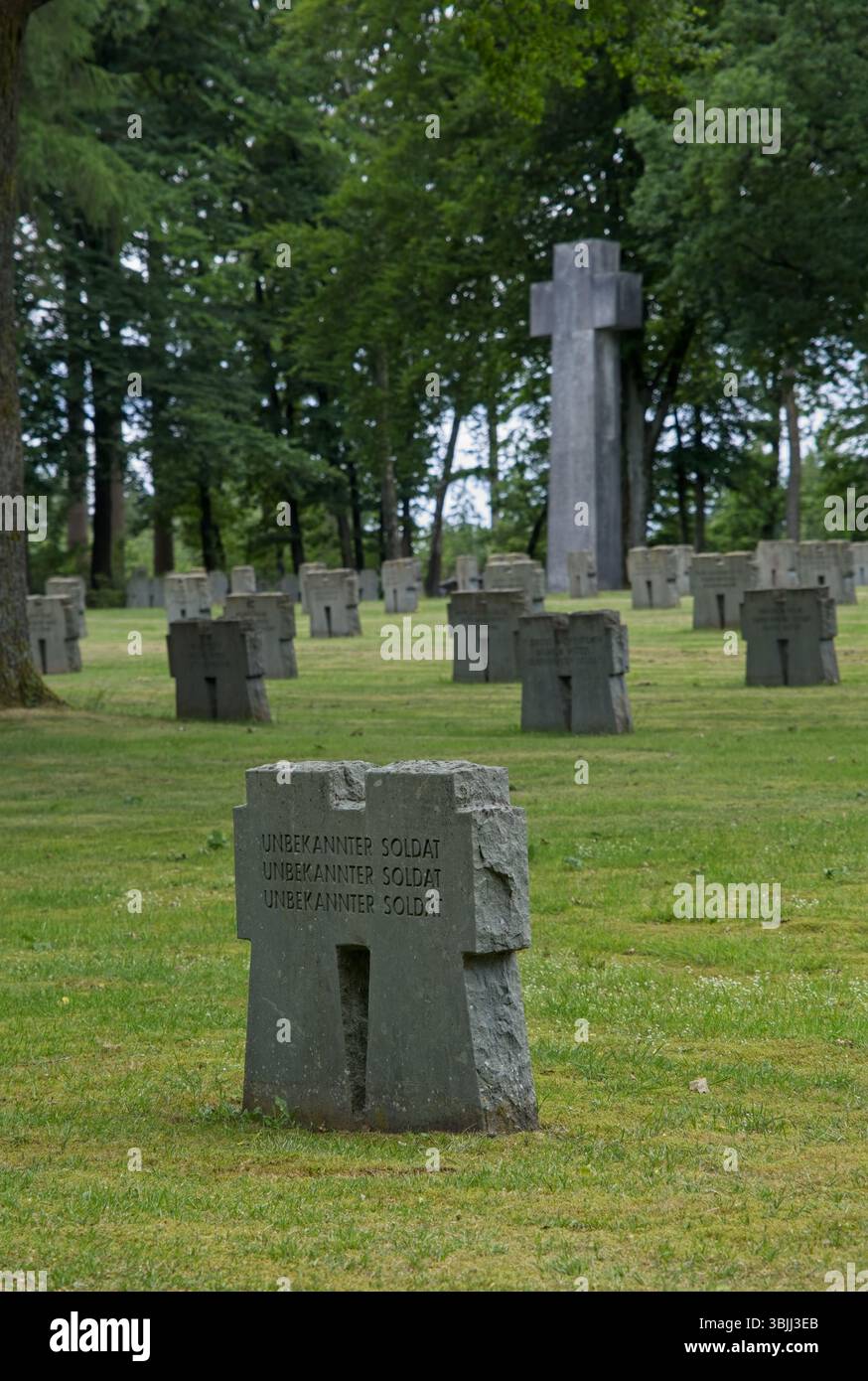 Hurtgenwald, Germany - Jun 4, 2025: The Hurtgen cemetery contains 2925 ...