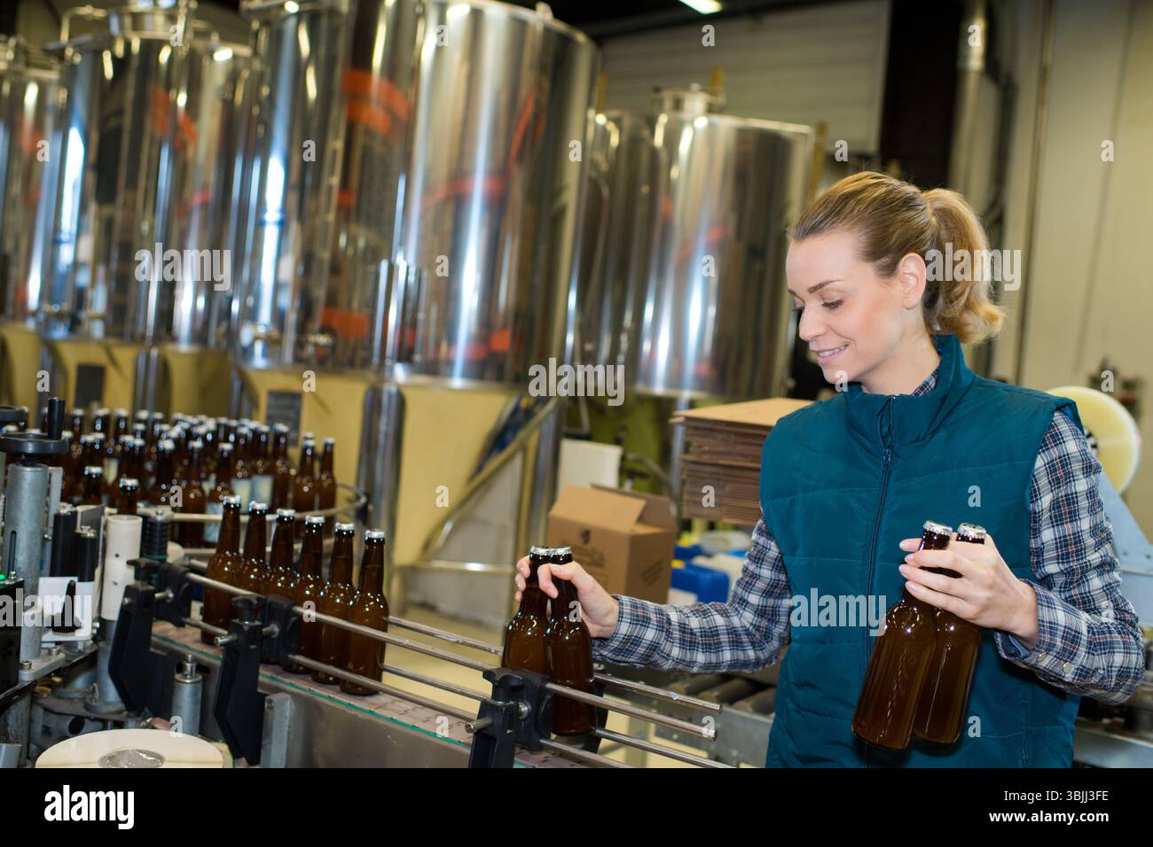 employee of beer production laboratory Stock Photo - Alamy