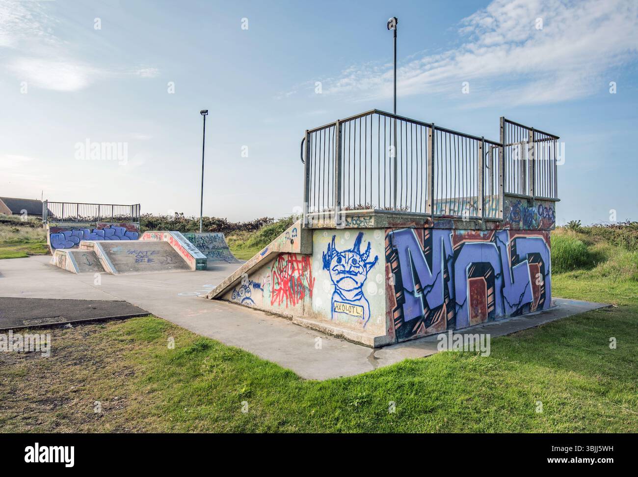 All concrete skate park opposite golf course hi-res stock photography ...
