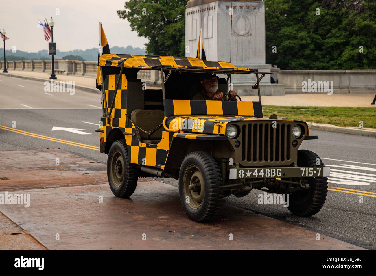 A Willy Jeep prepares for the 250th Army Birthday Parade, June 14, 2025 ...