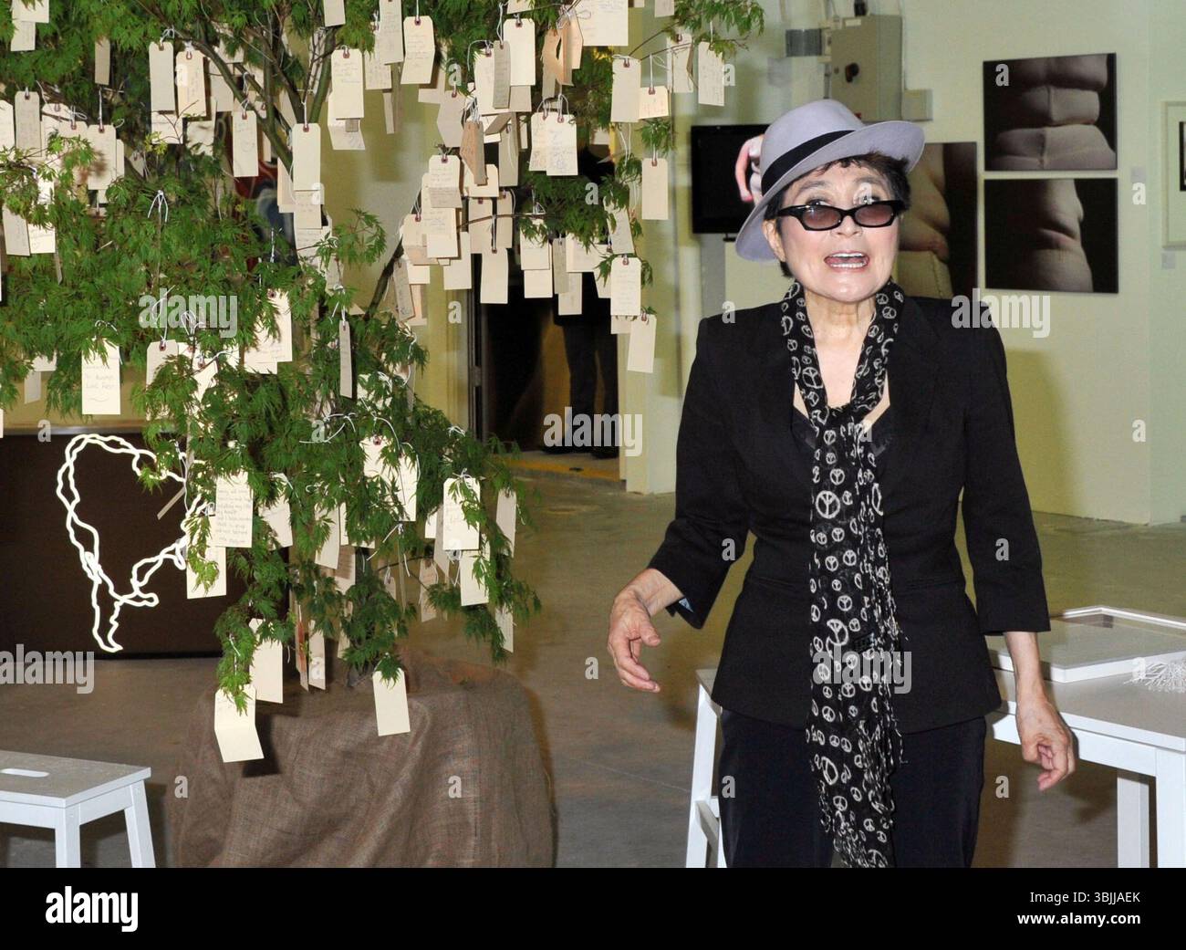 Yoko Ono unveiling her Wish Tree for Ireland at the Dublin Biennial Pop ...