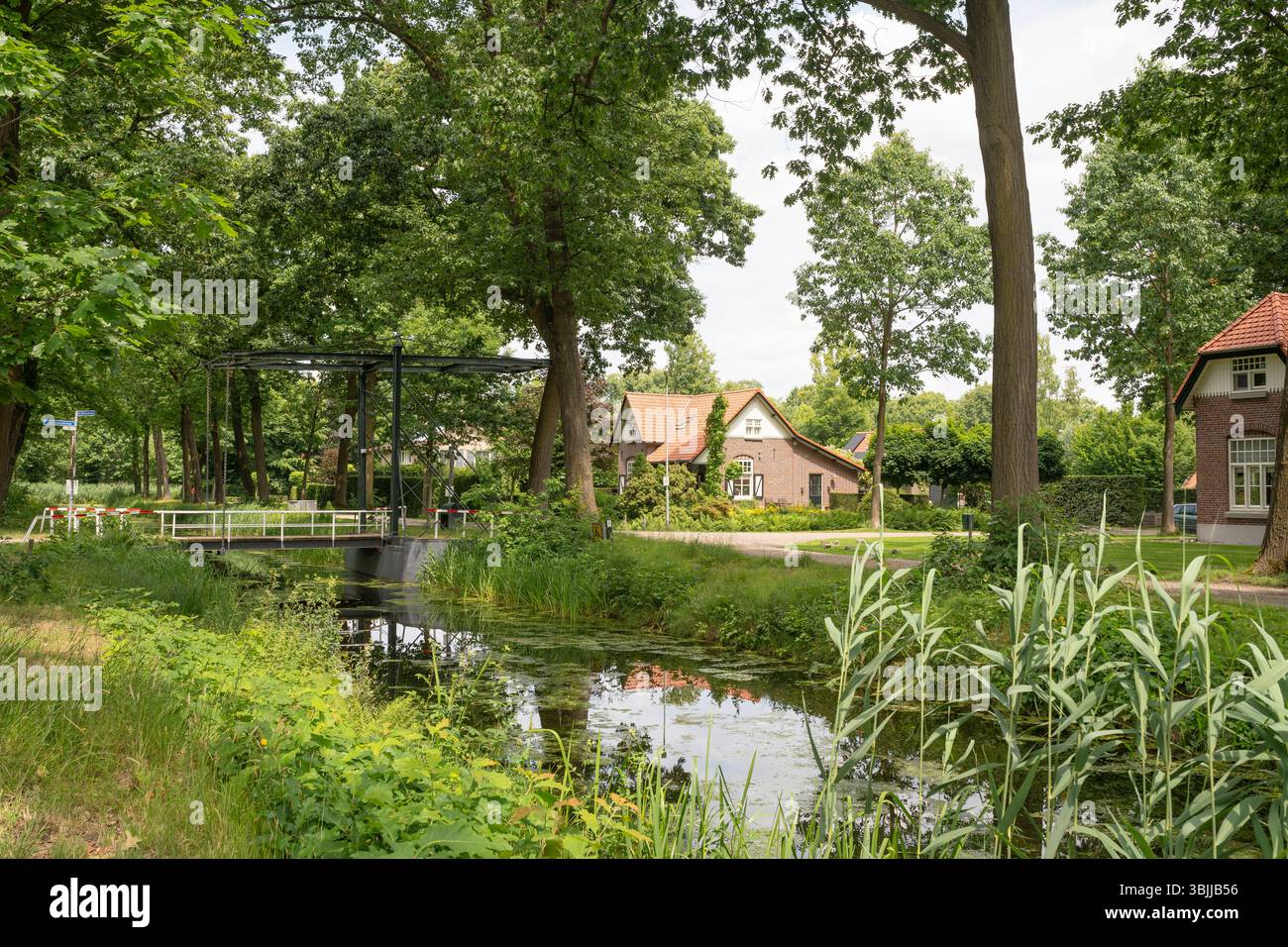 Picturesquw view on historical peat village Griendtsveen with a draw ...
