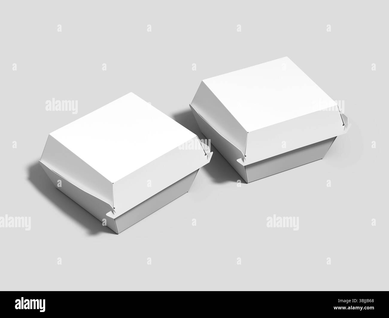 Closed White Food Box Mockup for Burger 3D Rendering Stock Photo - Alamy
