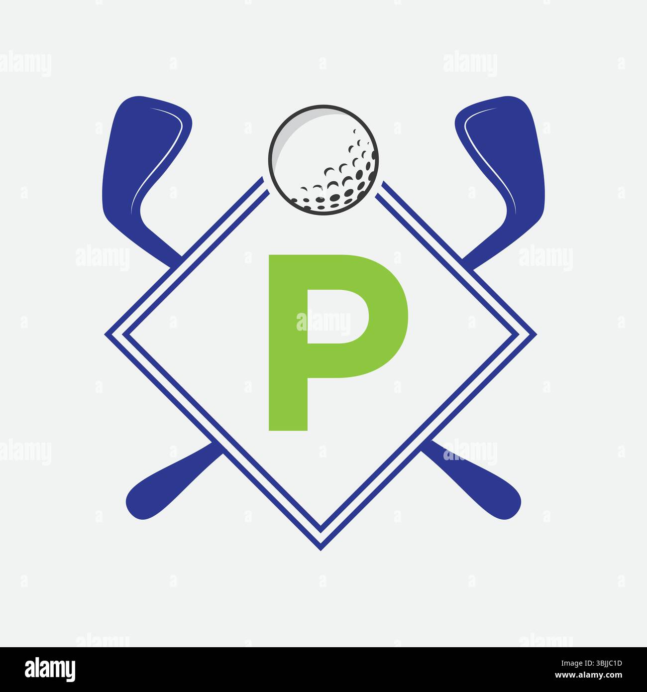 Golf Logo On Letter P Vector Template. Golf Club Symbol, Golf Training ...