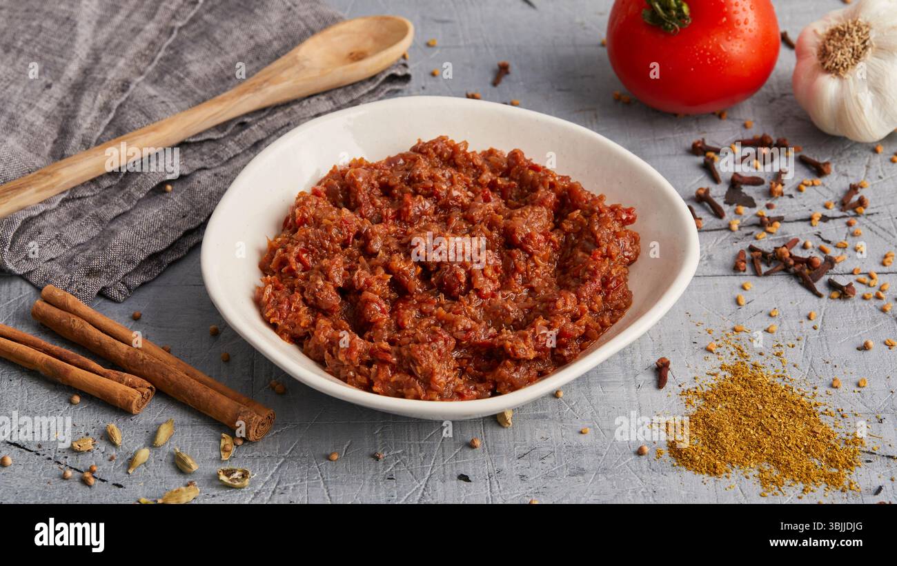 Indian Tomato Onion Spice Paste Stock Photo - Alamy