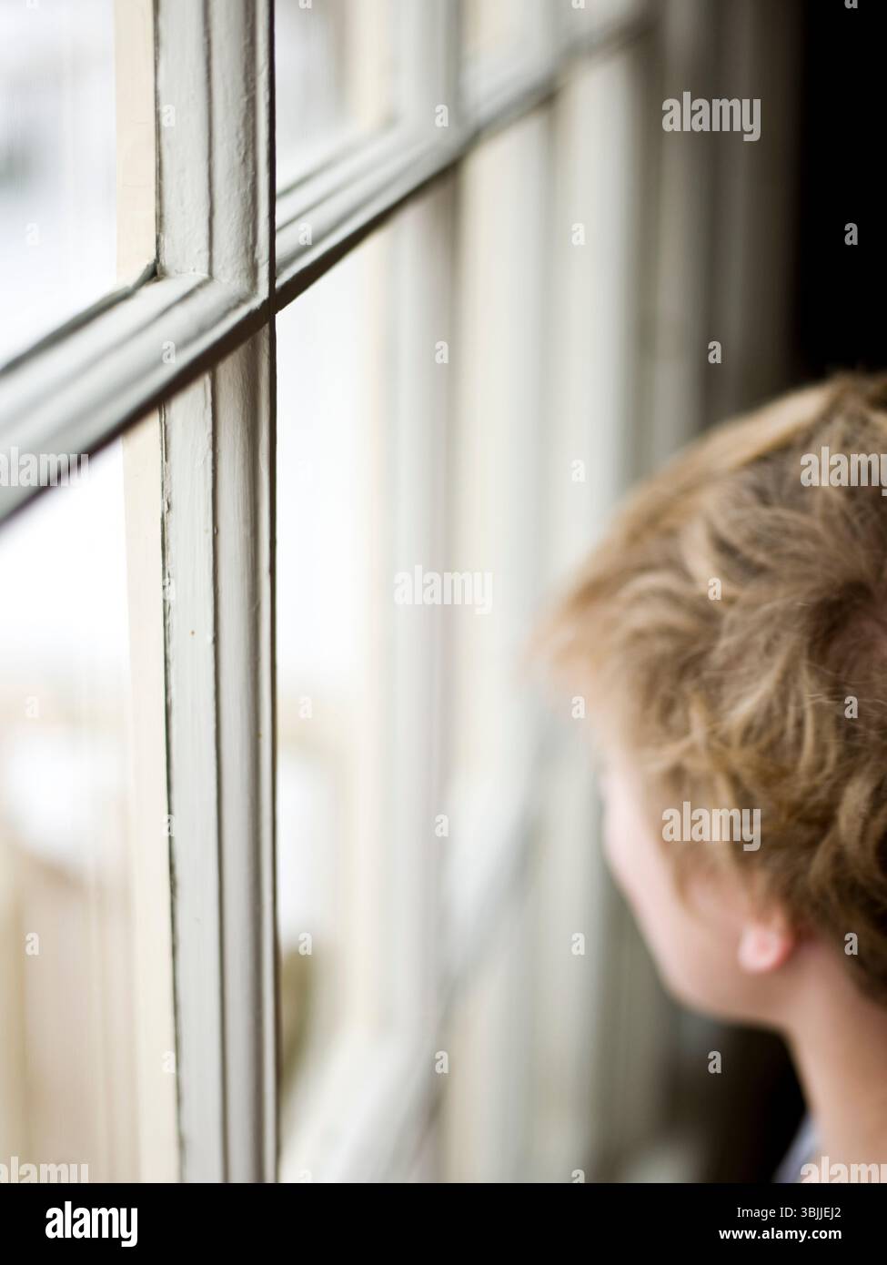 boy looks out the window Stock Photo - Alamy
