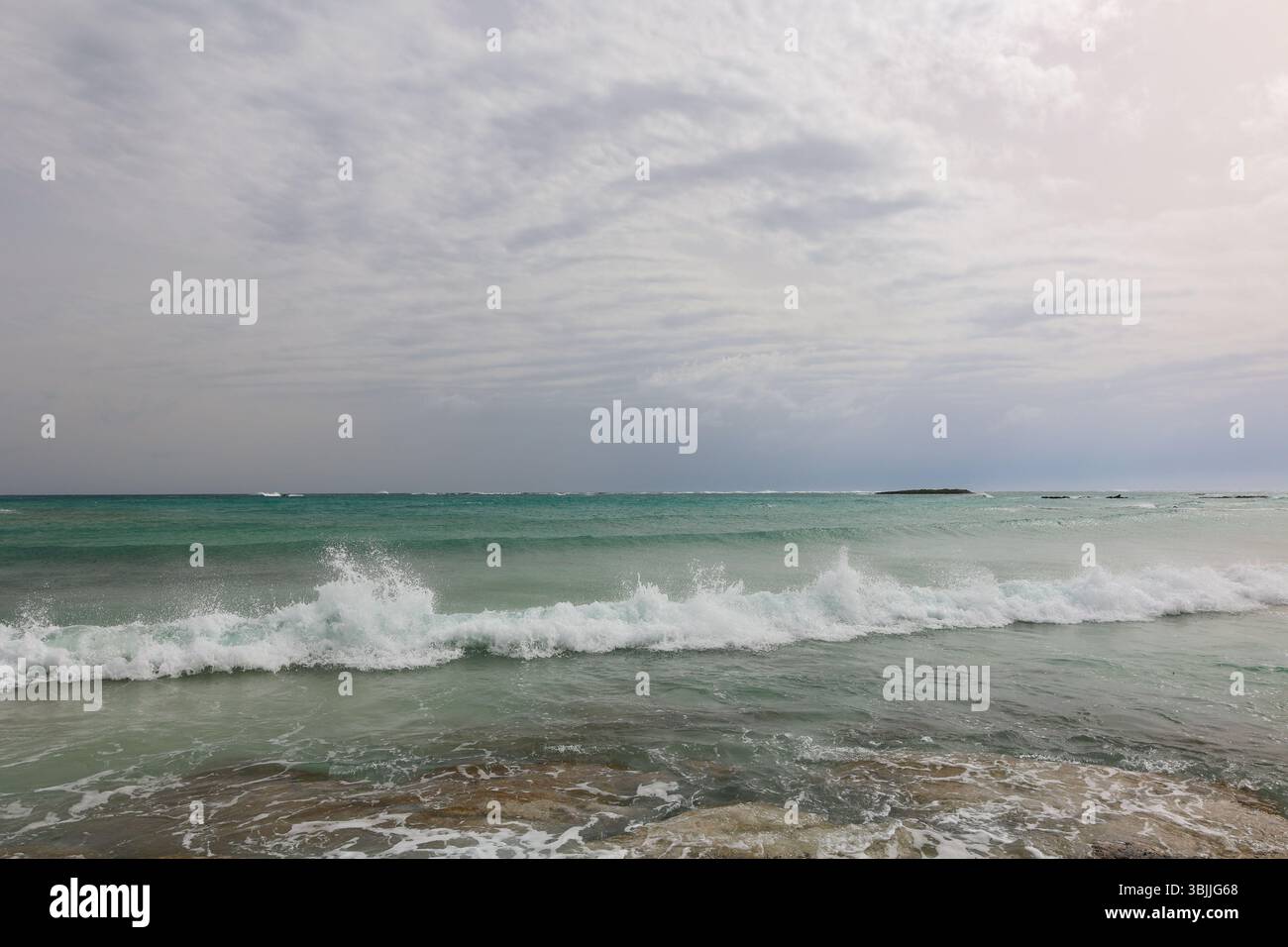 Moody coastal landscape at Elafonissi Beach, Crete, Greece, with purple ...