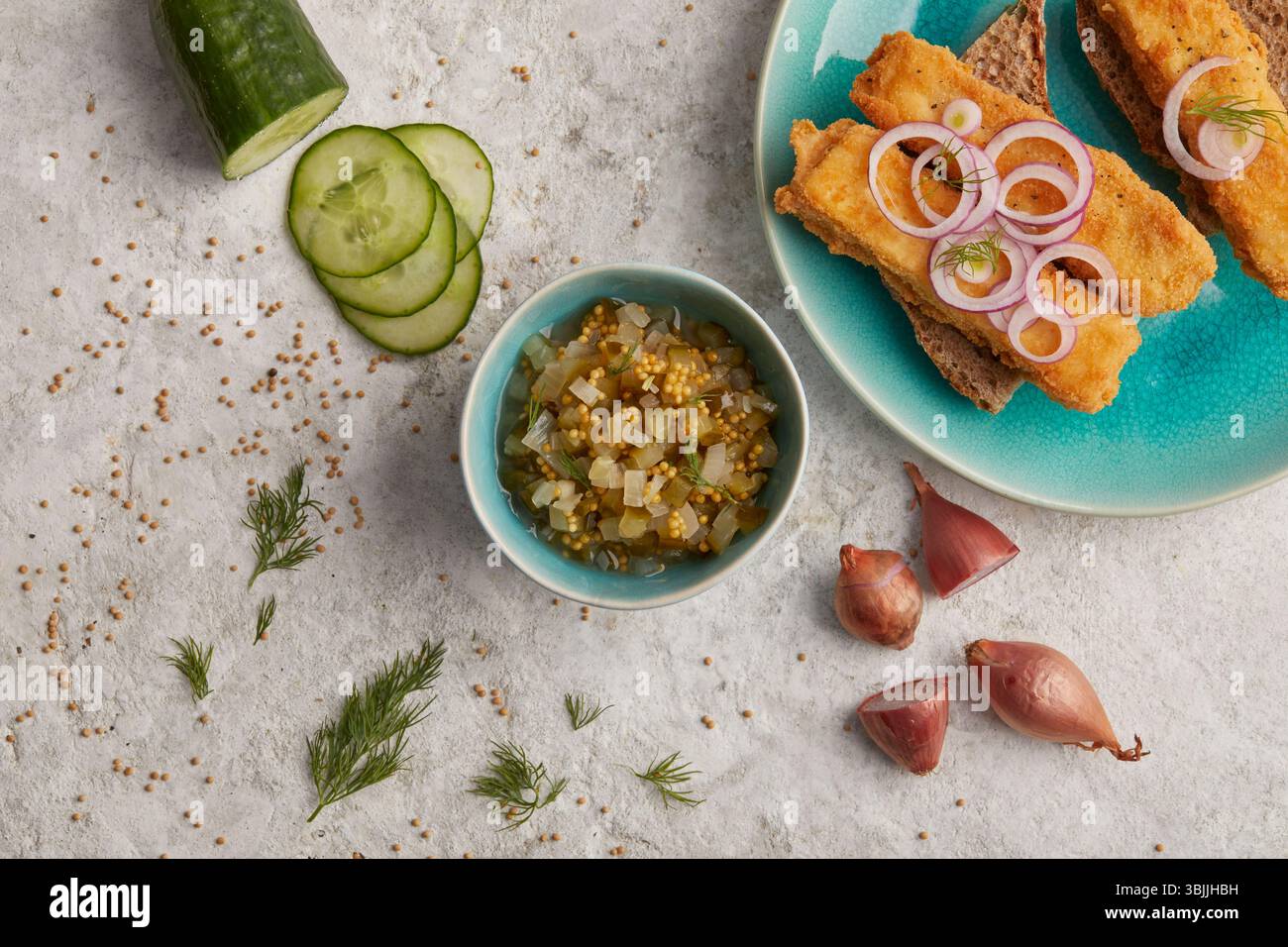 Cucumber Mustard Relish Stock Photo - Alamy