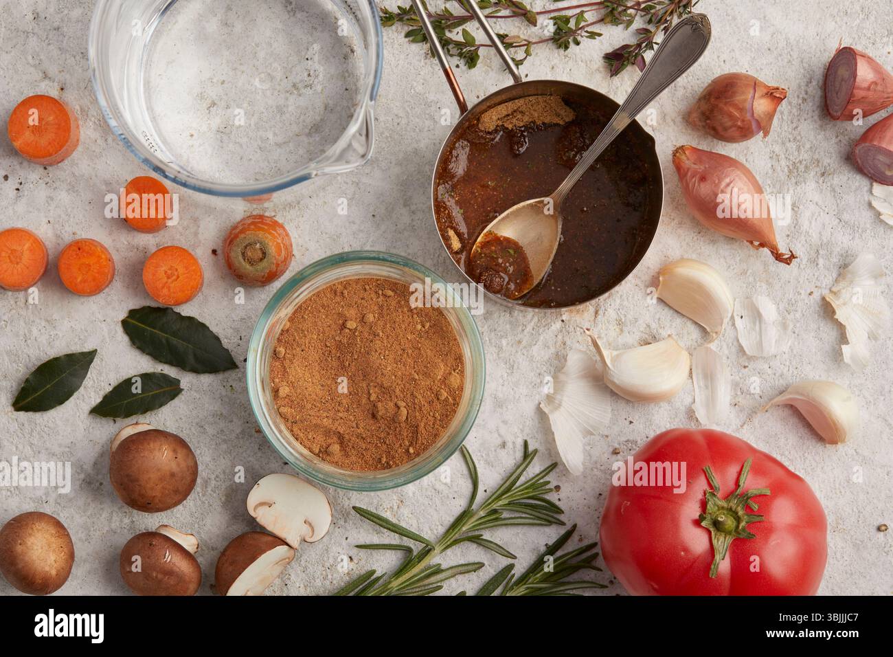 Jus Powder – Rich Sauce Base in a Small Glass Jar Stock Photo - Alamy