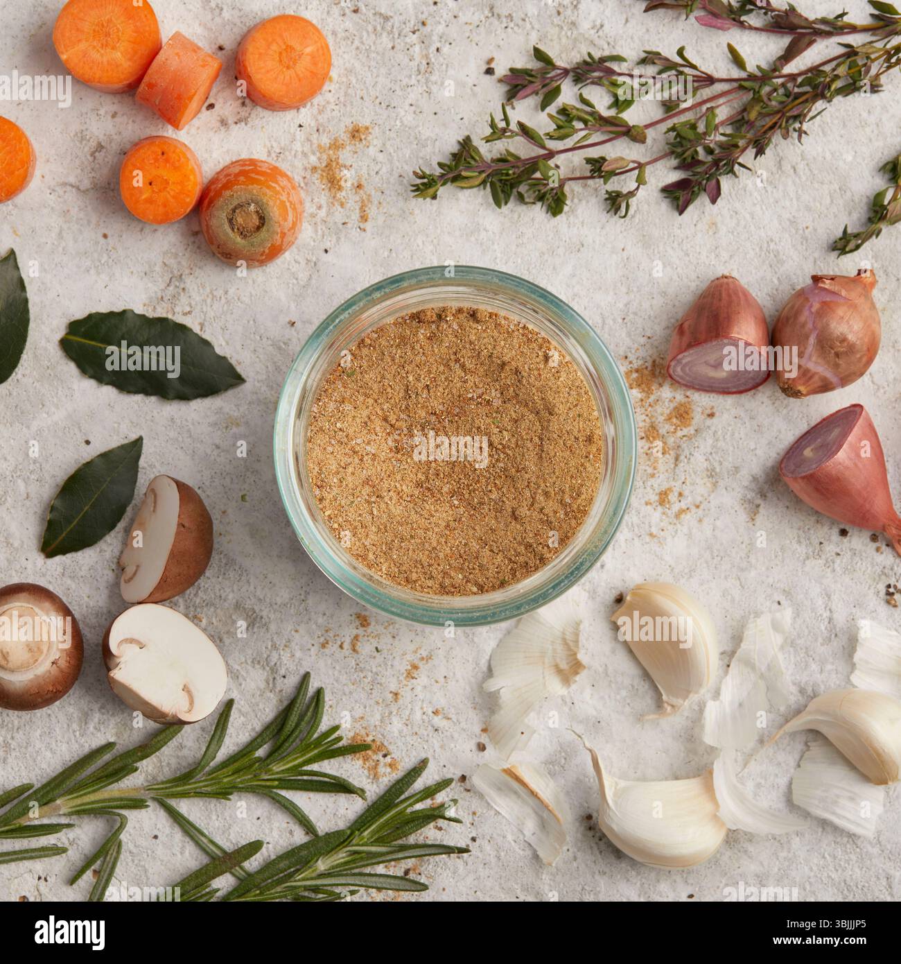 Vegetable Broth Powder in a Jar Stock Photo - Alamy