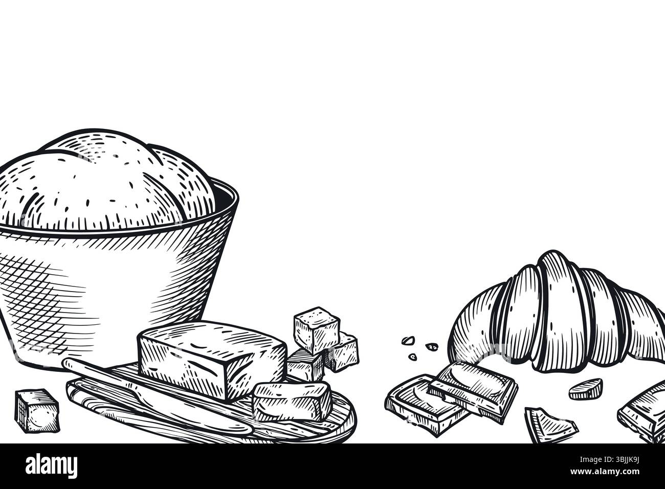 Knife on bowl butter Stock Vector Images - Alamy