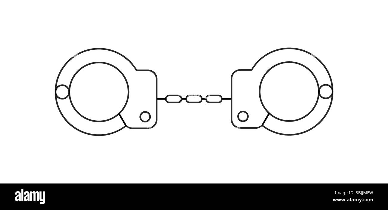 Handcuffs line icon. Vector illustration. Crime, justice and arrest ...