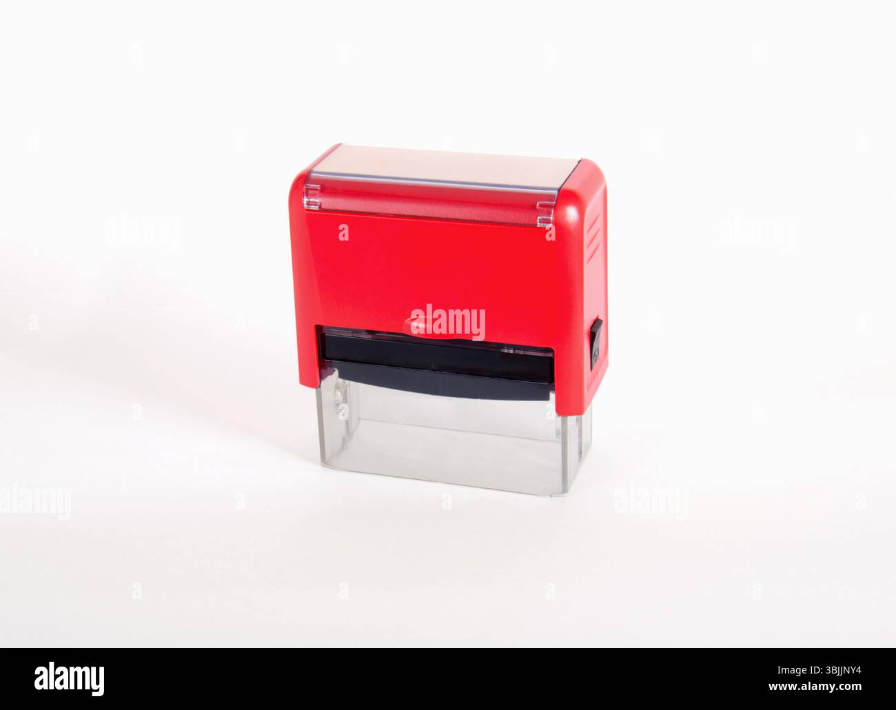 Rubber stamp. Mechanism of a seal on a white background. Red, office ...