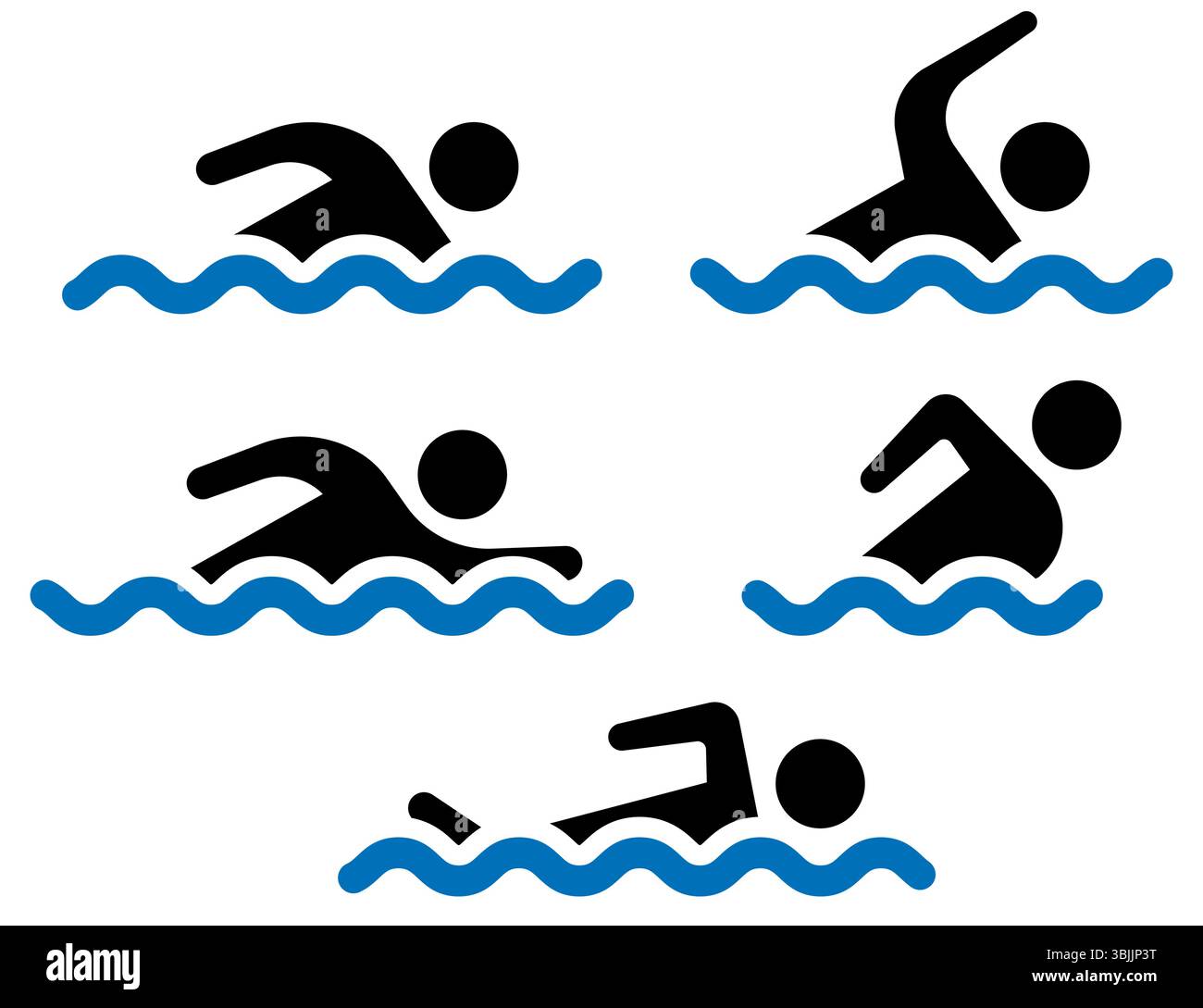 Illustrations that effectively showcase a variety of swimming strokes ...