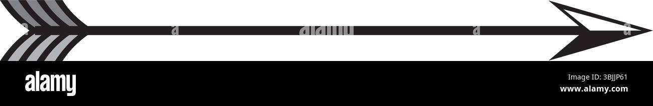 Vector illustration of a black arrow with a bold shaft and stylized ...