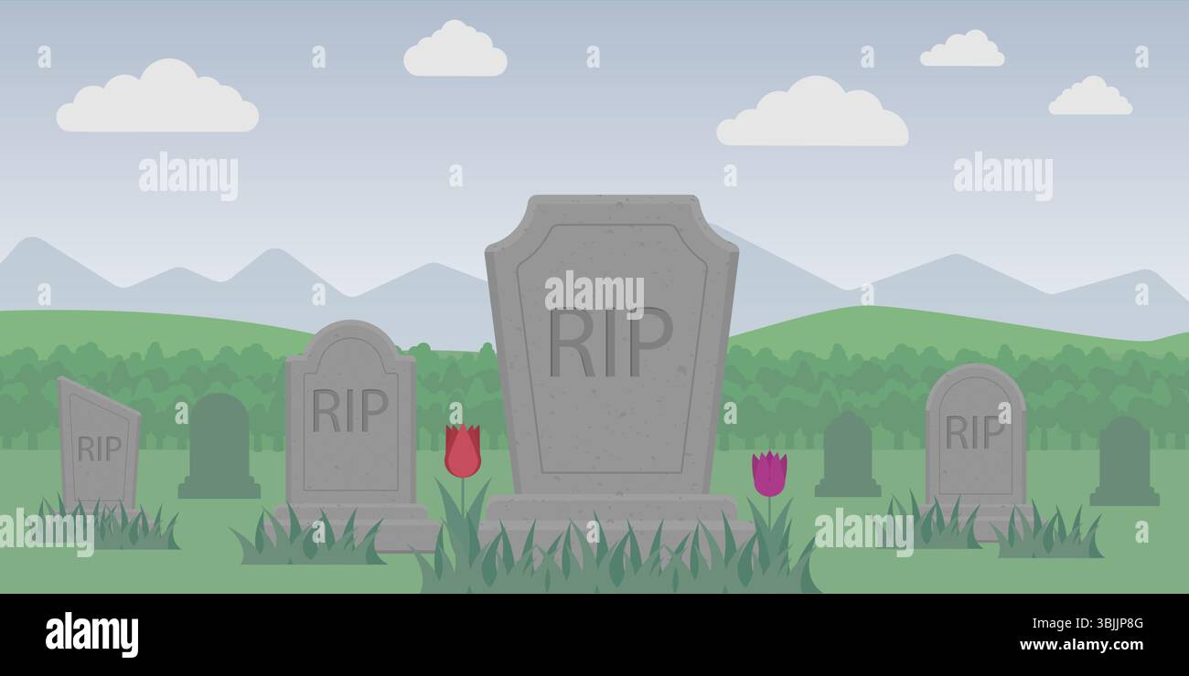 Grief mourning landscape Stock Vector Images - Alamy