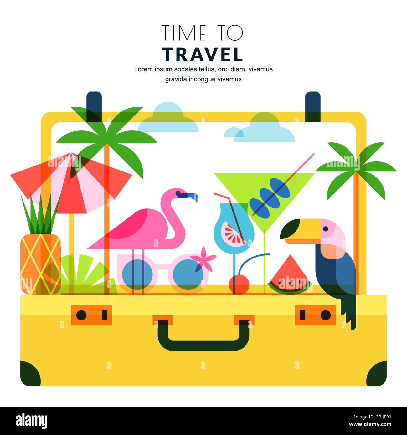 Summer holiday design suitcase Stock Vector Images - Alamy