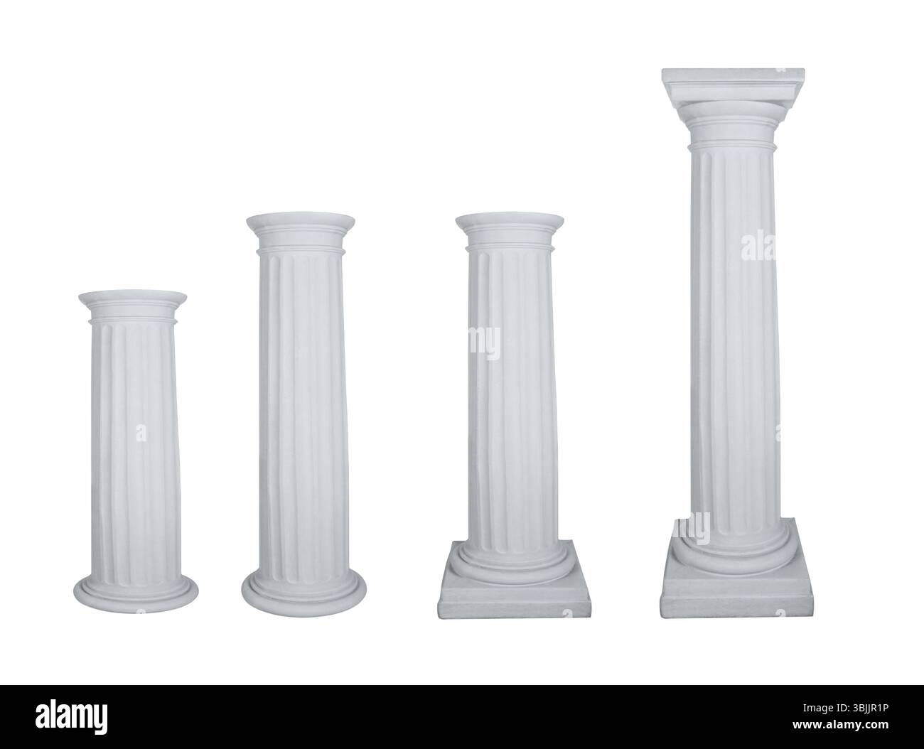 Antique white columns. Roman historical stone colonnade or pillars ...