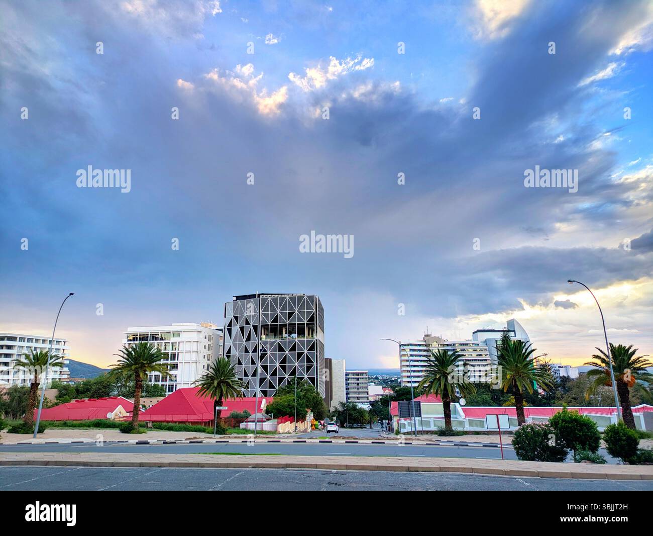 Skyline of Windhoek Downtown with amazing sky. Namibia Stock Photo - Alamy