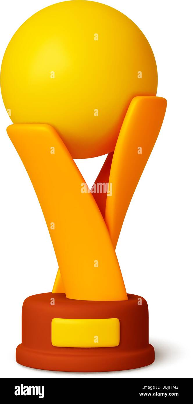 Sport competition 3d golden trophy. Winner gold cup modern design with ...