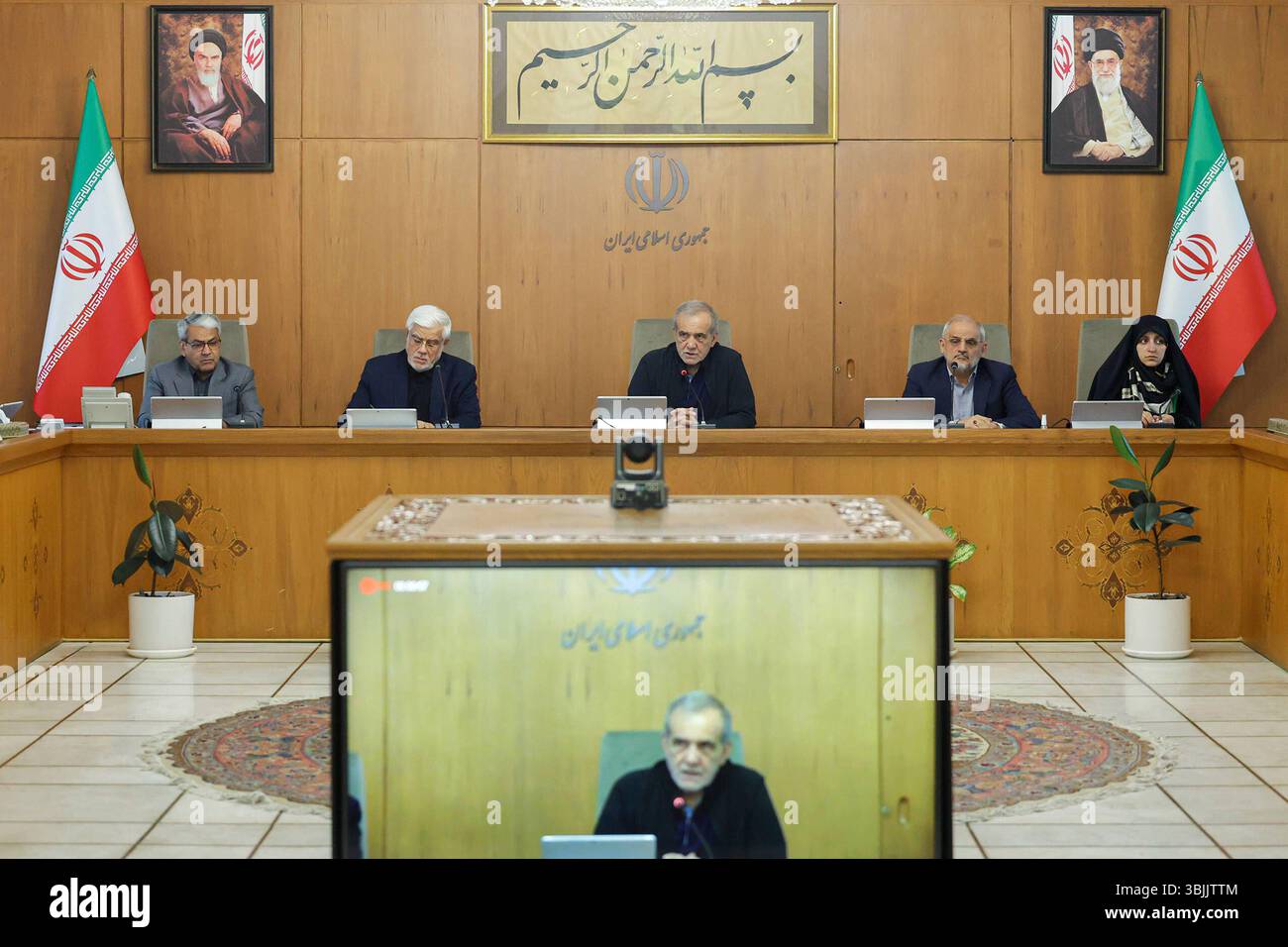 Iranian President, Masoud Pezeshkian, chairs a cabinet meeting Iranian ...