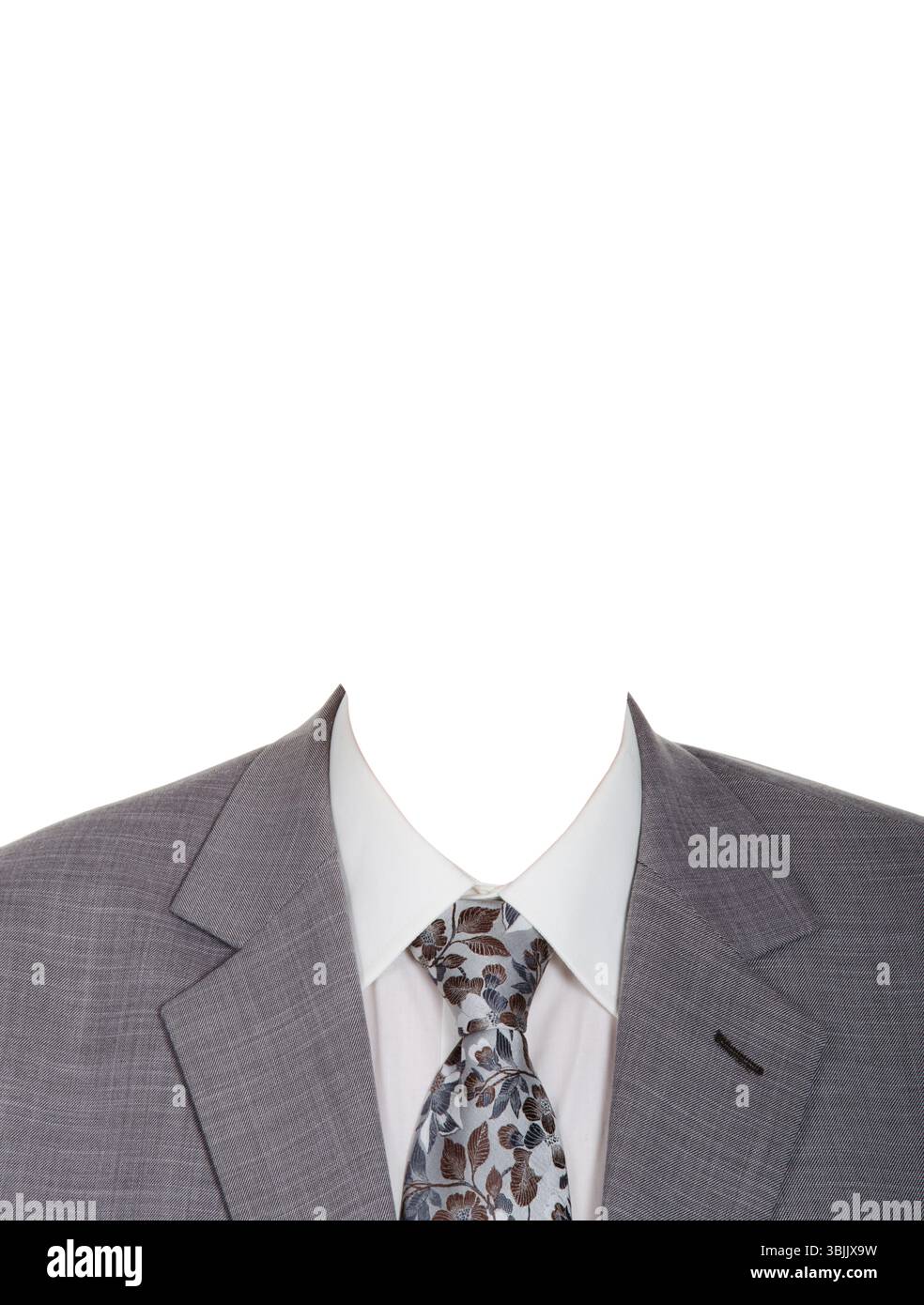 Realistic men composition with isolated image of smart suit with tie ...