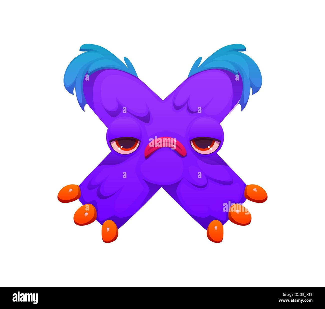 Bizarre monster character cartoon font letter X. Crazy Halloween ...