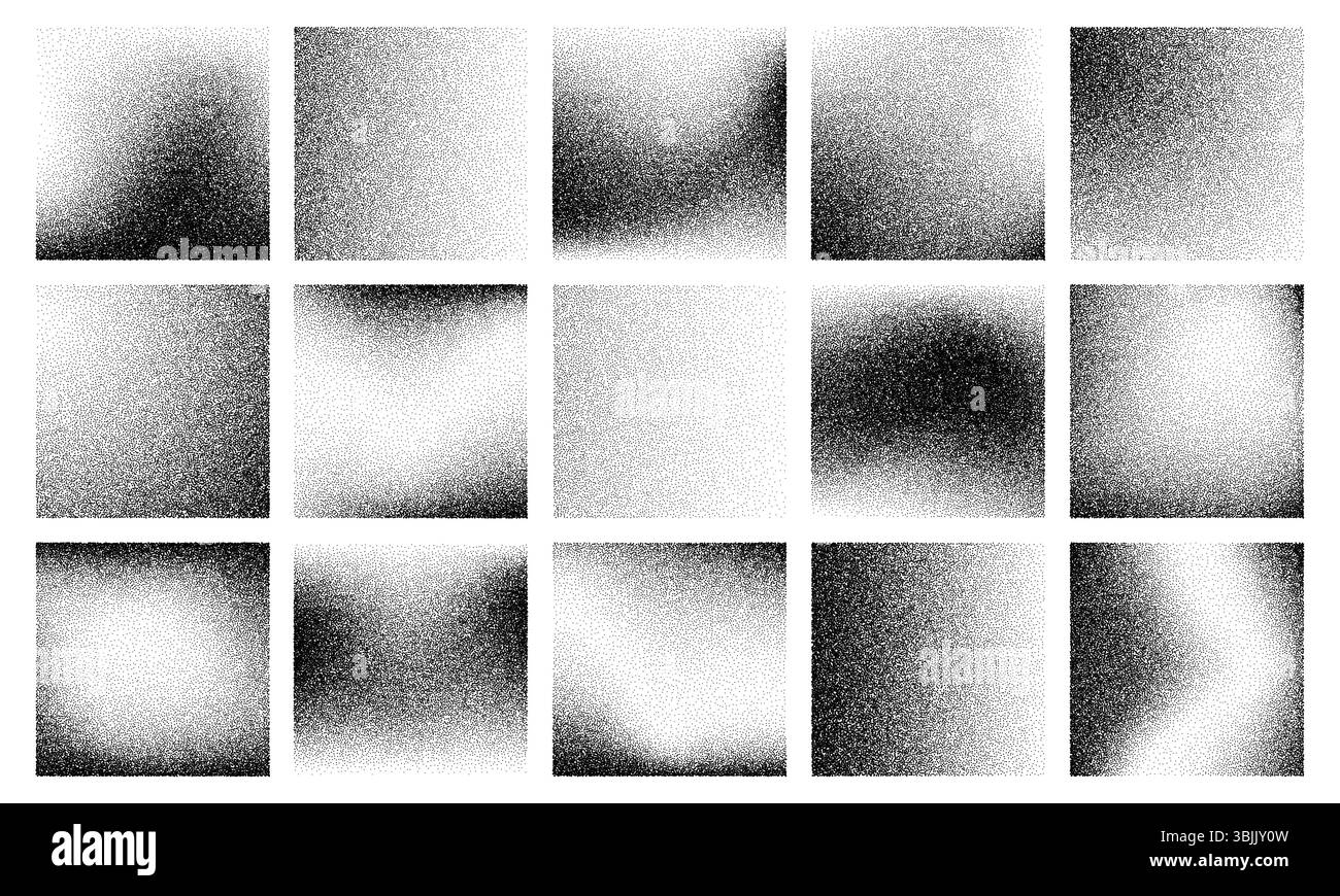 Square gradient noise grain background. Vector stipple texture pattern with halftone shadow ...