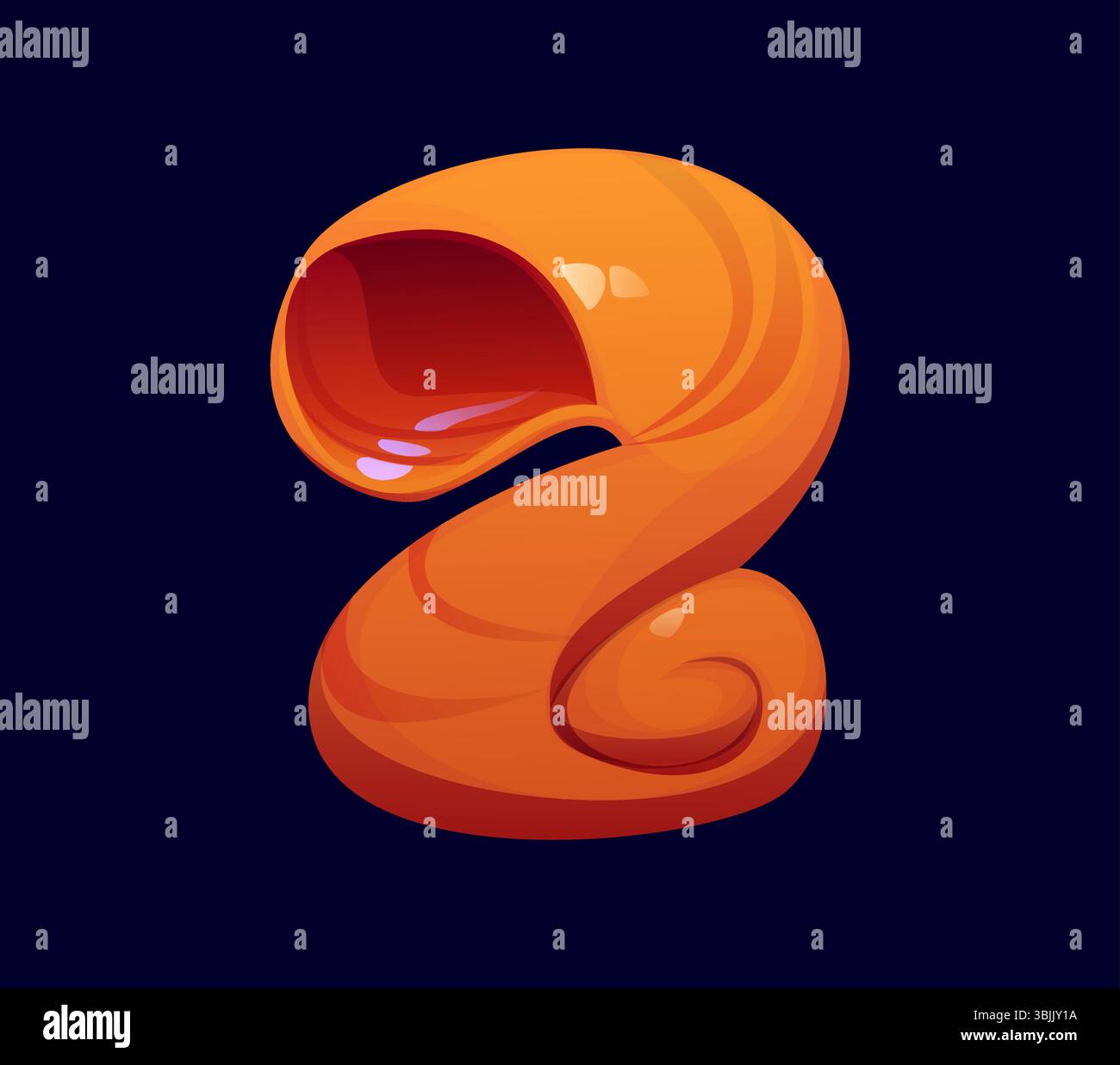 Ocean seashell cartoon font digit 2 two. Ocean shell cartoon alphabet ...