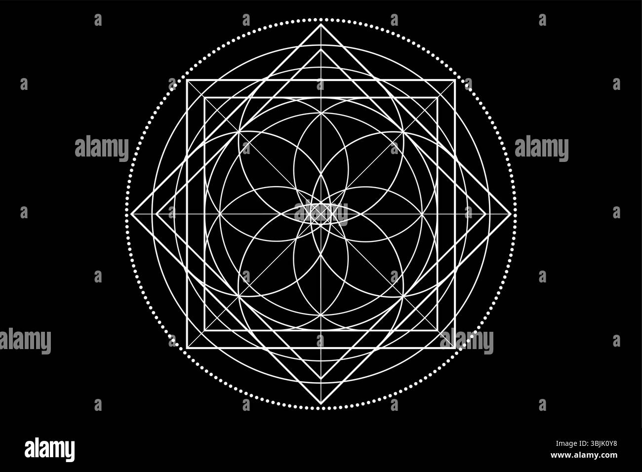 Sacred Geometry symbol. Logo icon Geometric mystic mandala of alchemy ...