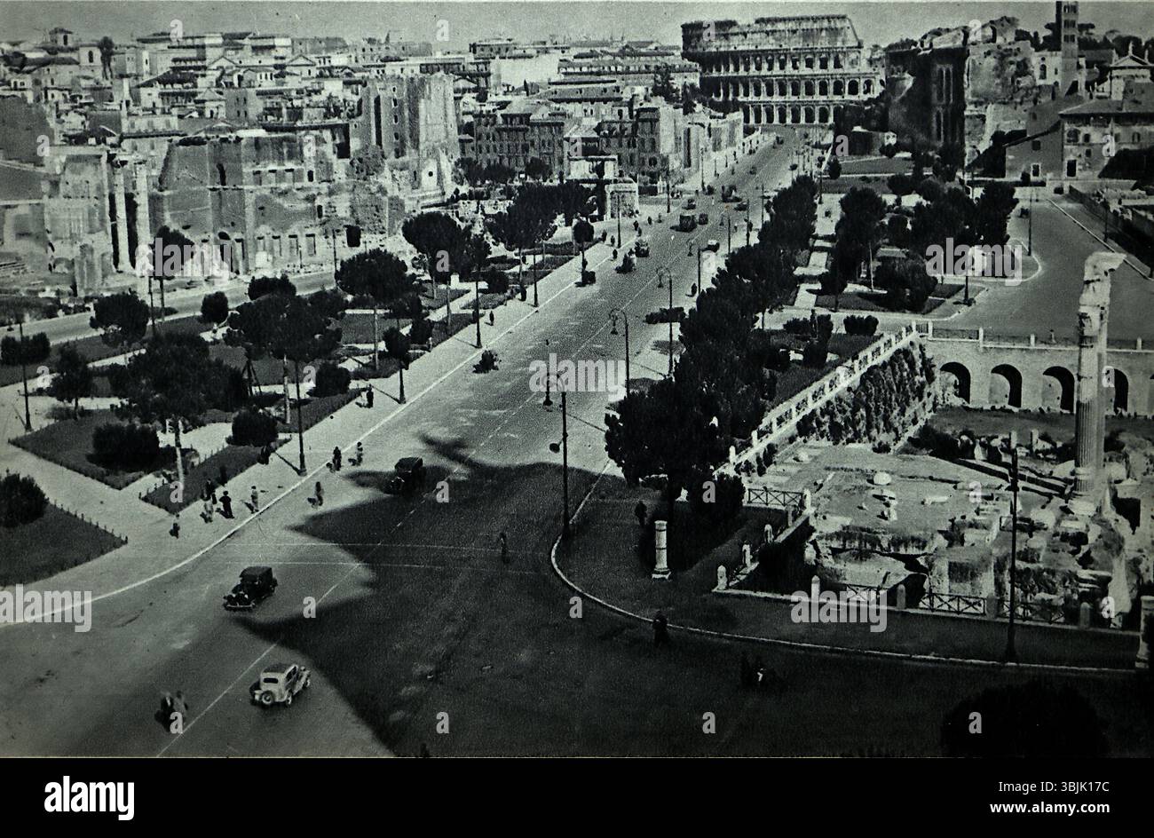 Empire Road and its surrounding in Rome, Italy. Published in the 1936 ...
