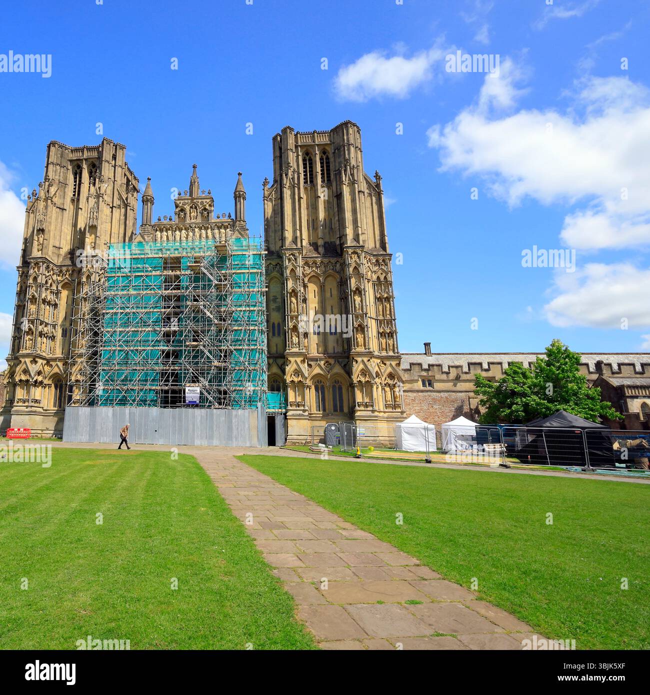 Wells Cathedral with scaffolding , Somerset, England, UK. June 2025 ...