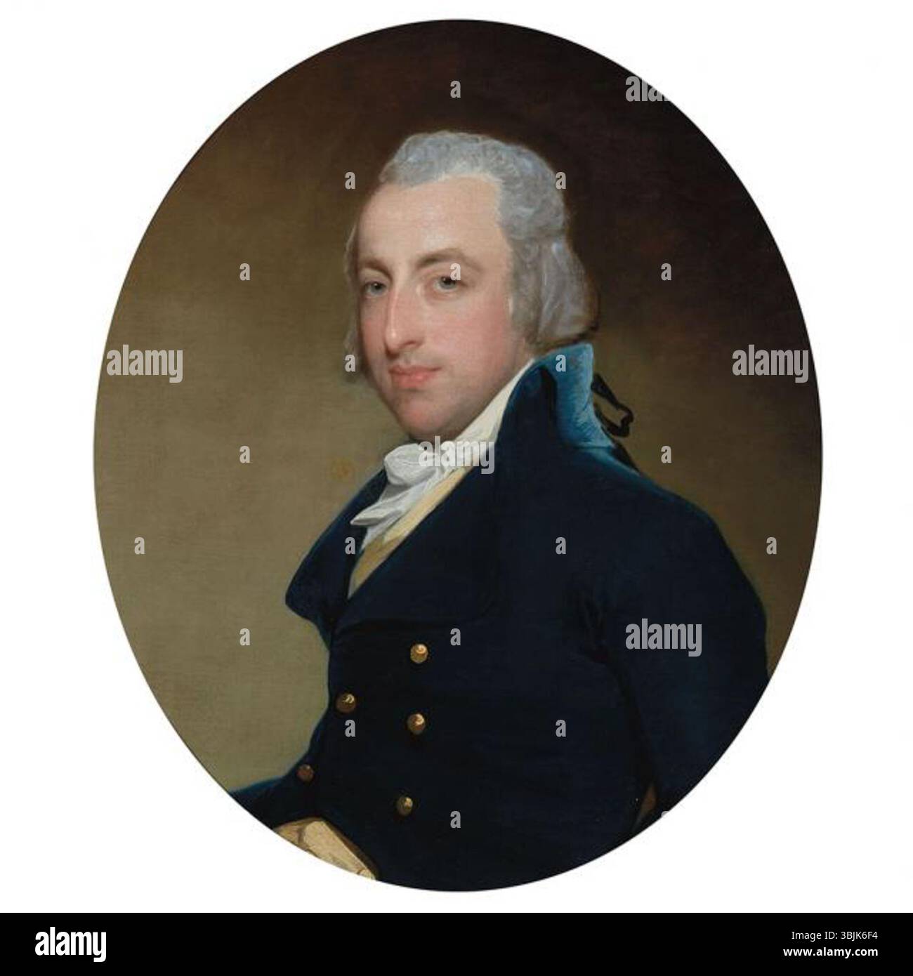 This circa 1794 oil on canvas oval portrait by Charles Wilkes depicts ...