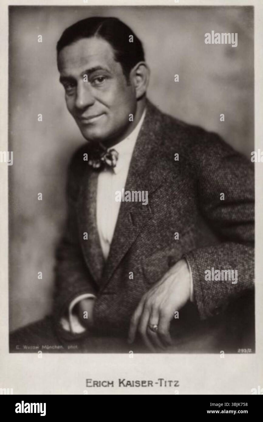 Portrait of actor Erich Kaiser-Titz, taken in the 1920s. Kaiser-Titz ...