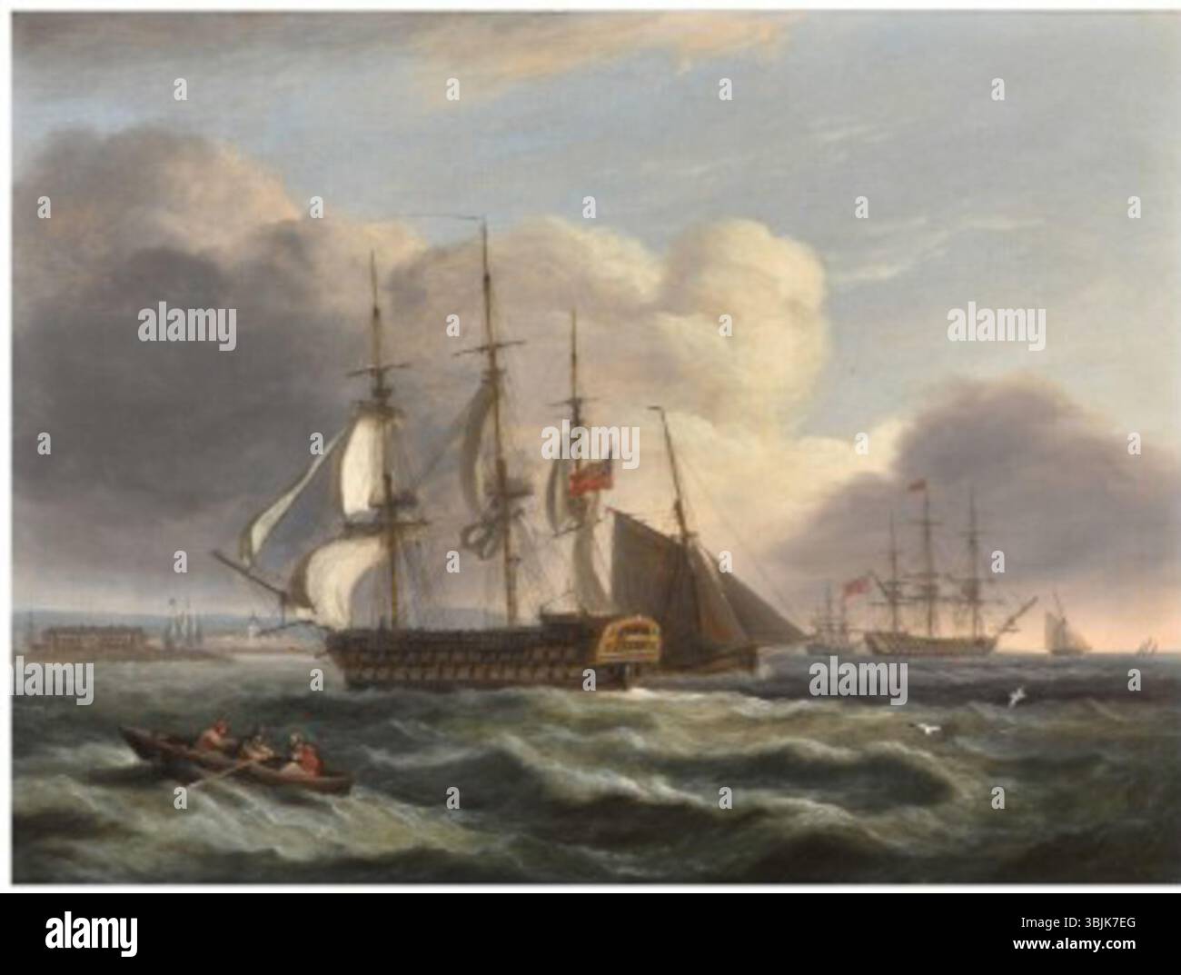‘Portsmouth from Spithead’ is an oil painting by Thomas Luny (1759–1837 ...